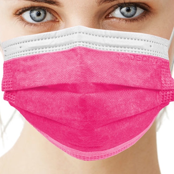 LUTEMA | Accessories | Pack Of 5 Womens 3 Ply Hot Pink Disposable Face ...